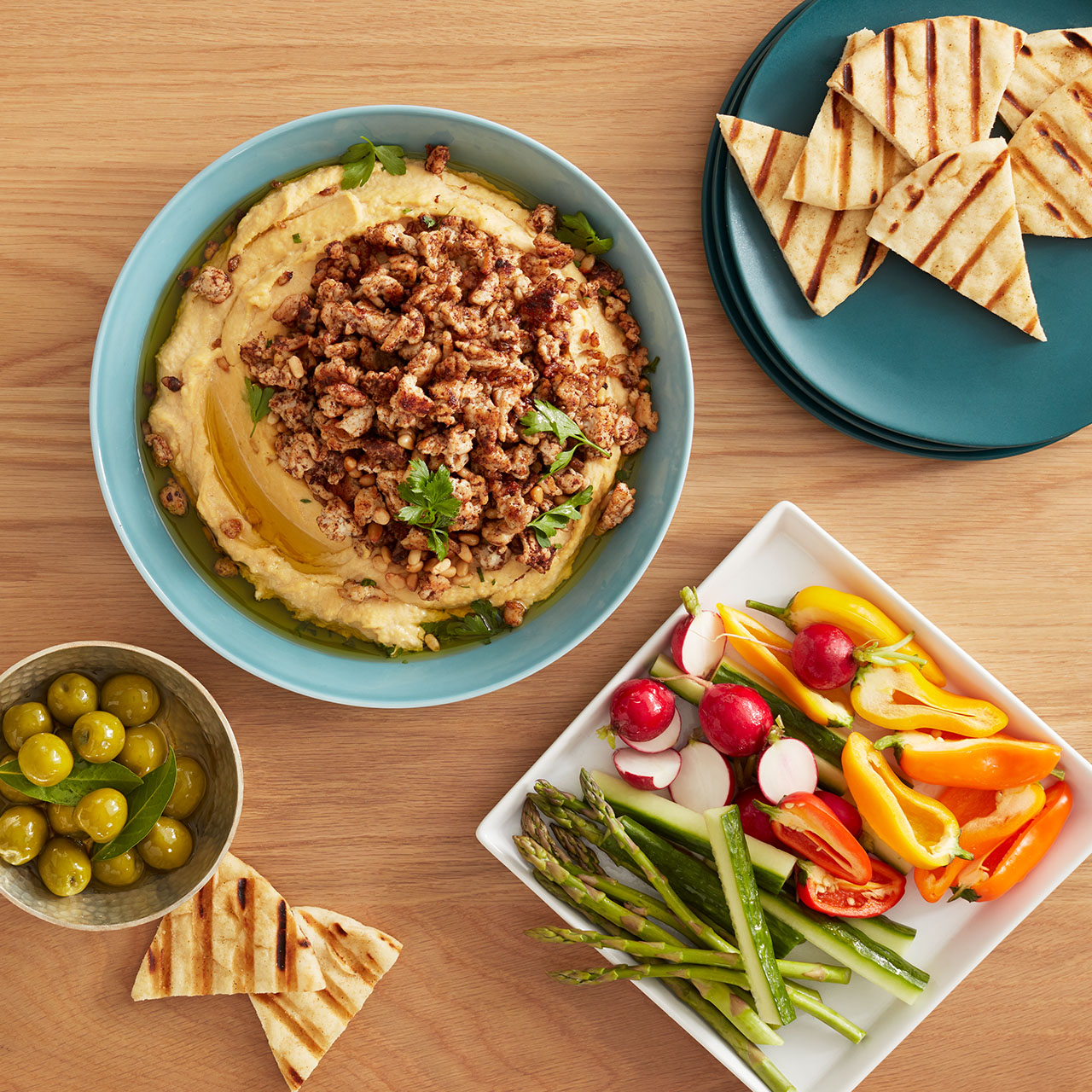 Hummus with Turkey & Pine Nuts Recipe | Shady Brook Farms