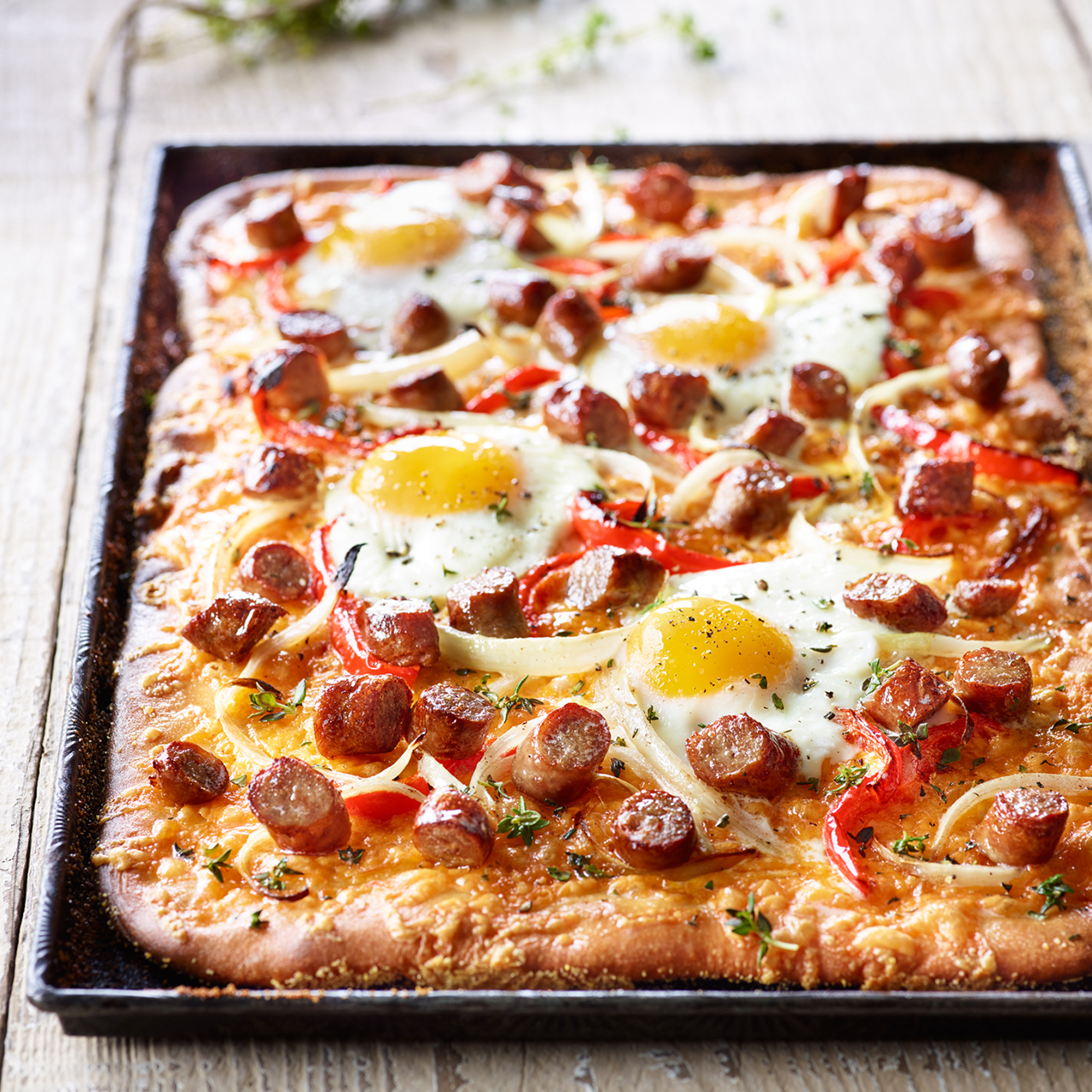 Turkey Breakfast Pizza Recipe | Shady Brook Farms