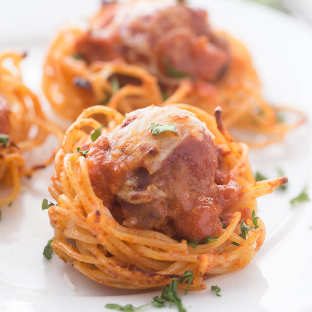 Spaghetti & Turkey Meatball Bites Recipe | Shady Brook Farms